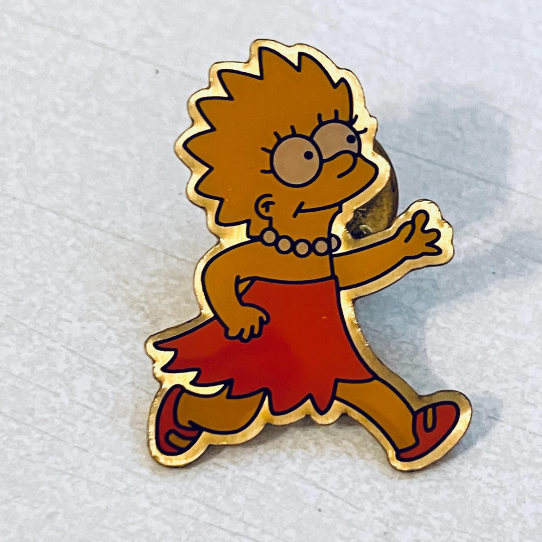 Vintage LISA SIMPSON Lapel Pin, Enamel Pinback, Hat, the Simpsons, Bart ...