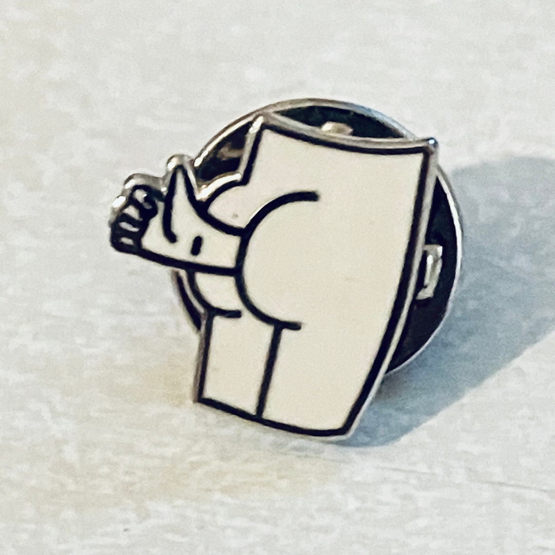 Vintage THUMBS UP BUTT Lapel Pin, Enamel Pin, 80s, Playboy, Dirty Humor ...