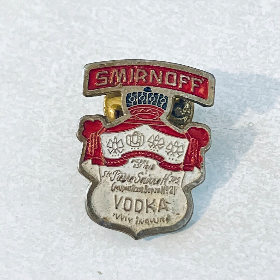 Vintage SMIRNOFF VODKA Logo Lapel Pin, Enamel Pin, Pinback, Bartender ...