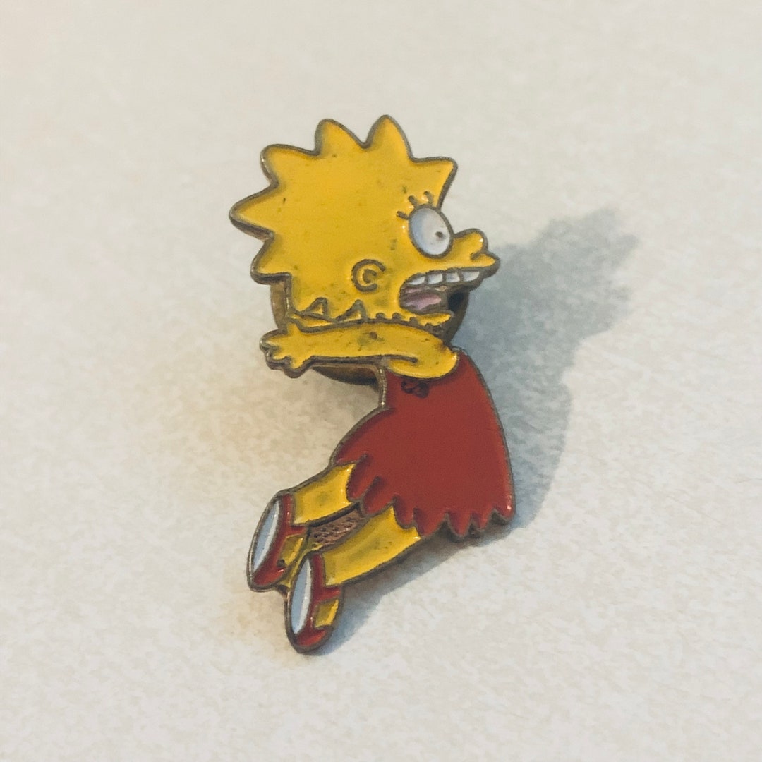 Vintage Leaping LISA SIMPSON Lapel Pin, Enamel Pin, Pinback, Hat Pin ...