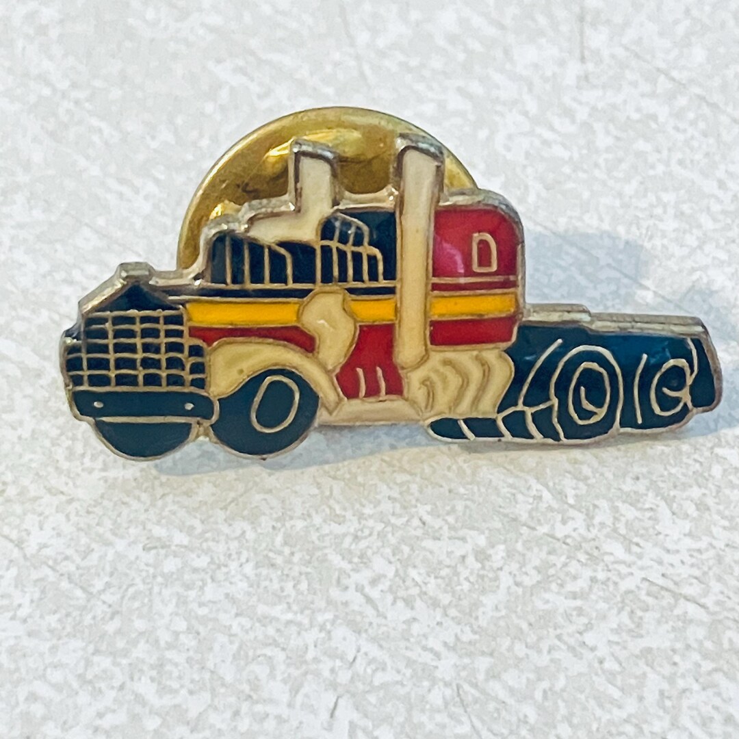 Vintage Red Semi Truck Lapel Pin, Enamel Pin, Pinback, Hat Pin ...
