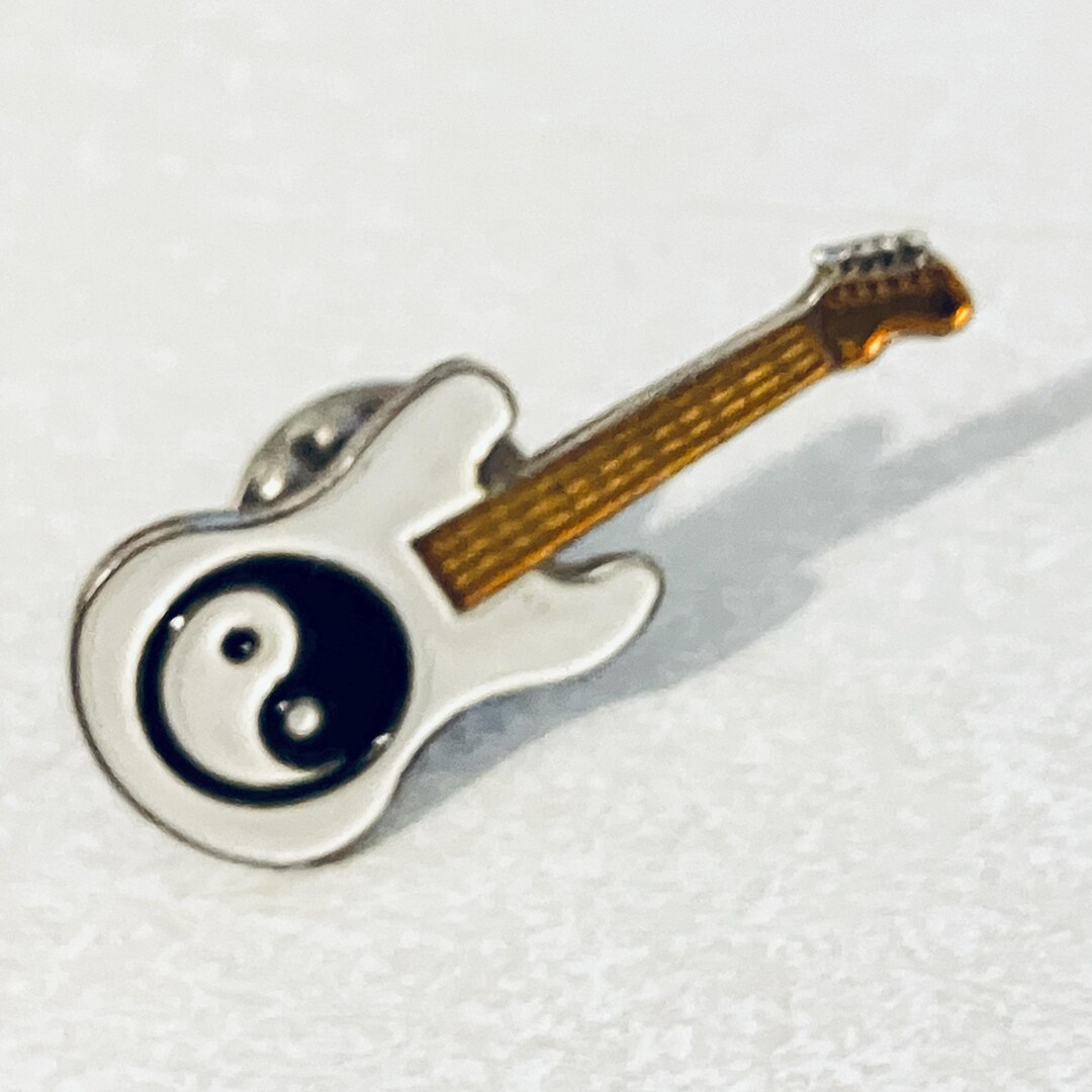 Vintage Yin Yang Stratocaster Electric Guitar Enamel Pin, Lapel, Hat ...