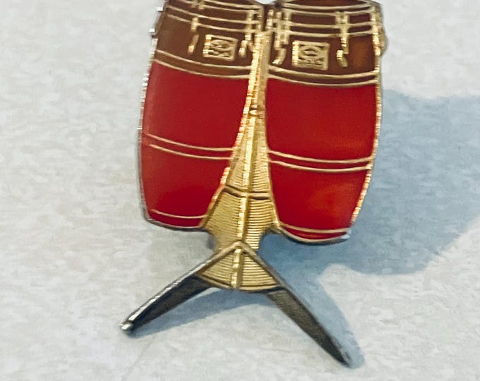 Vintage Red CONGA DRUMS Lapel Pin, Enamel Pin, Hat, Pin Back, Bongos ...
