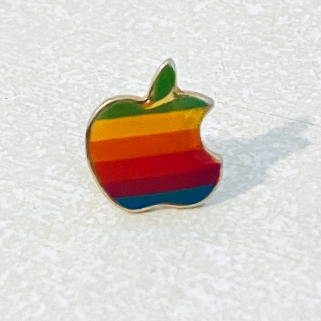 Vintage APPLE Computer Logo Lapel Pin, Enamel Pin, Pinback, Hat Pin ...