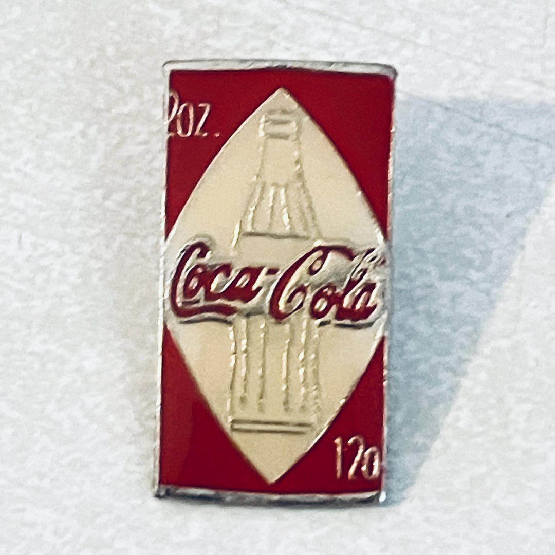 Vintage COCA COLA 12oz Bottle Lapel Pin, Enamel Pin, Pinback, Coke ...