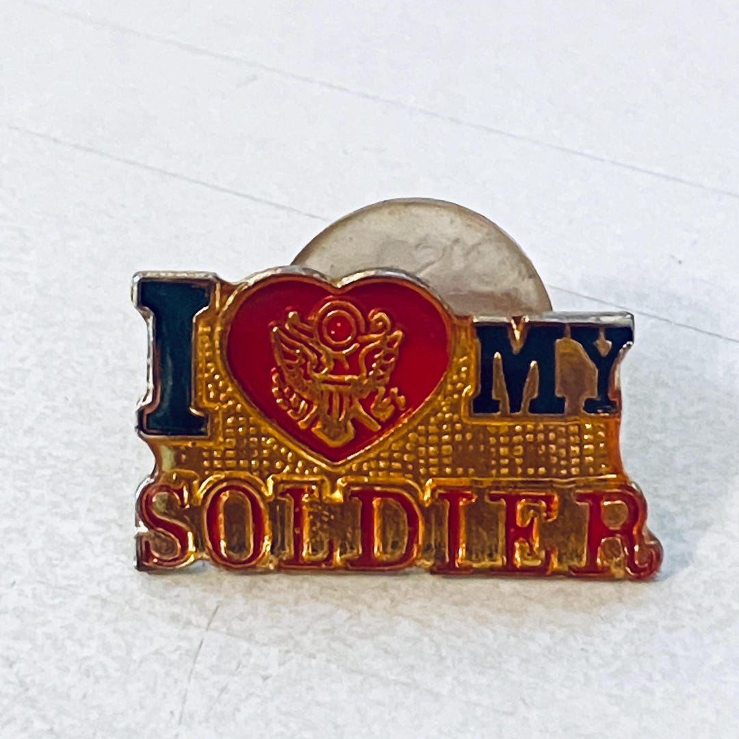 Vintage I LOVE MY SOLDIER Lapel Pin, Enamel Pin, Pinback, Hat Pin, Army ...