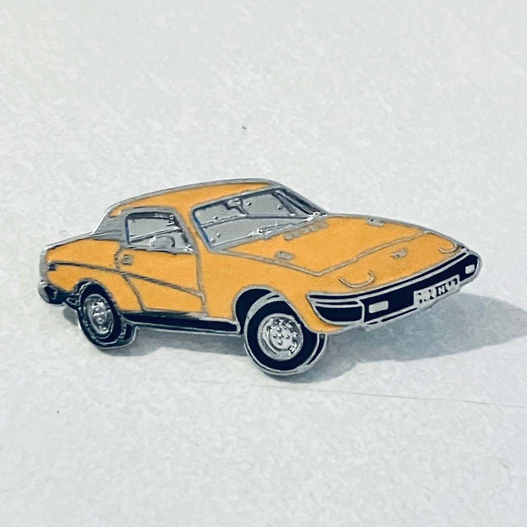 Vintage YELLOW TRIUMPH TR7 Sports Car Lapel Pin, Enamel Pin, Pin Back ...