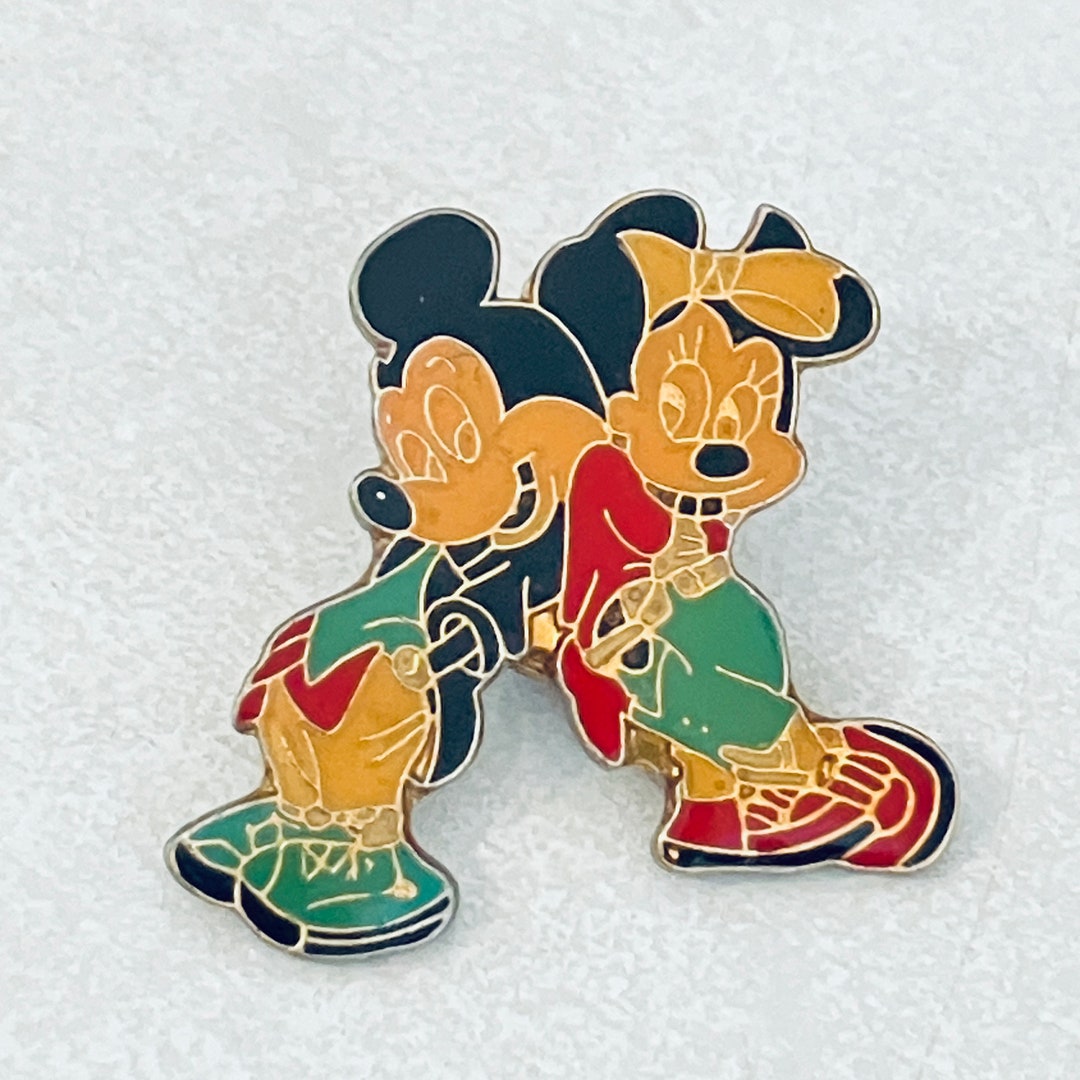 Vintage MICKEY & MINNIE MOUSE Cute Cool Lapel Pin, Enamel Pin, Pinback ...