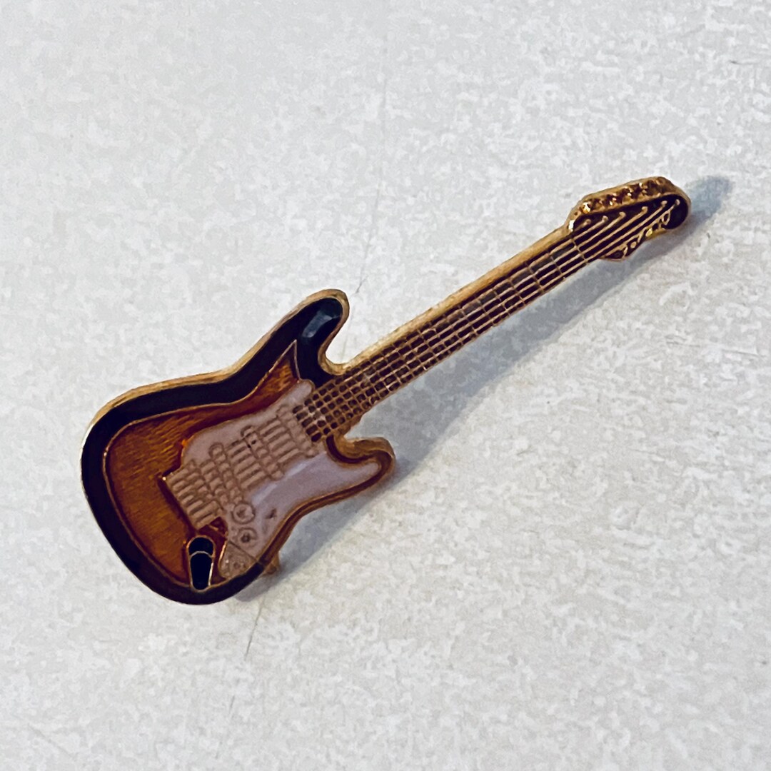 Vintage FENDER STRATOCASTER Electric Guitar Enamel Pin, Lapel, Hat ...