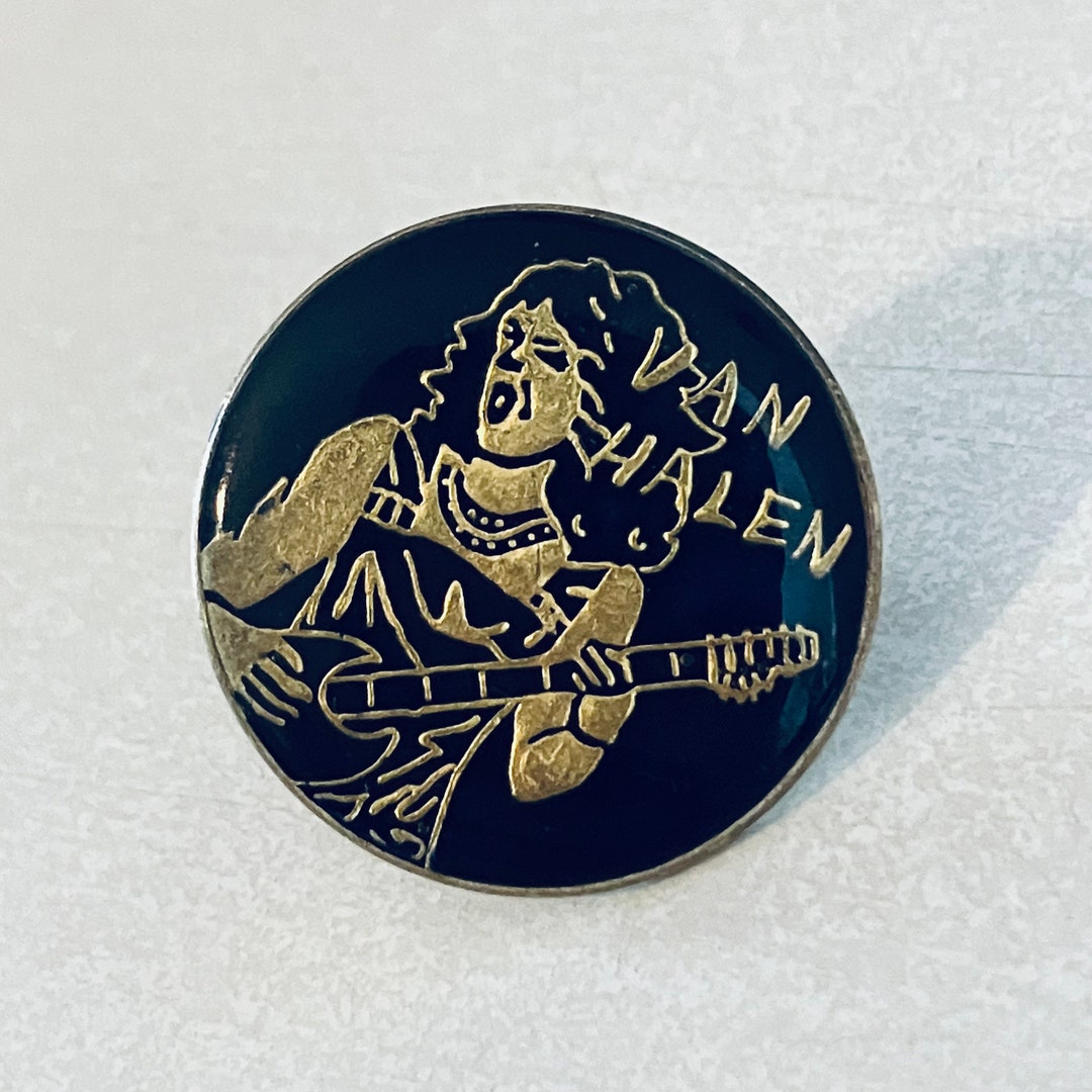 Vintage EDDIE VAN HALEN Lapel Pin, Enamel Pin, Pinback, Hat Pin, Zz Top ...