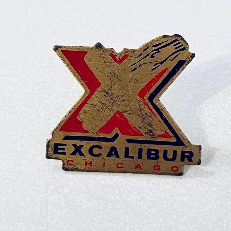 Vintage EXCALIBUR CHICAGO Night Club Lapel Pin, Enamel, Pinback, Hat ...