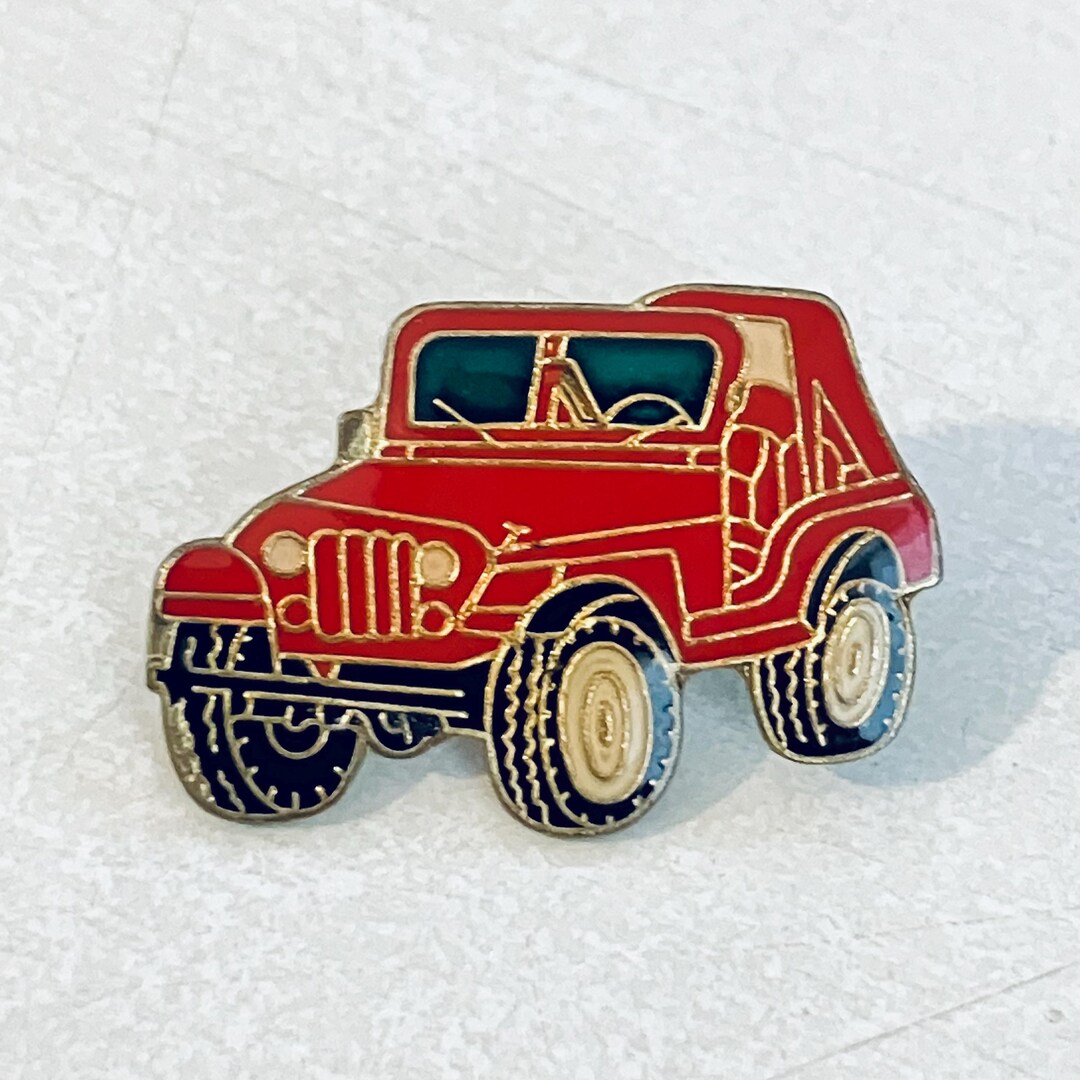 Vintage JEEP WRANGLER Red Automobile Lapel Pin, Enamel Pin, Pinback ...