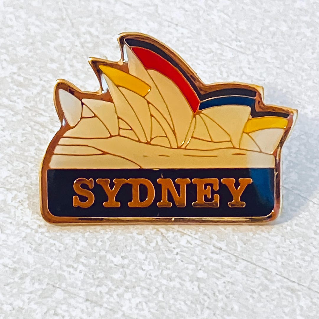 Vintage SYDNEY OPERA HOUSE Lapel Pin, Enamel Pinback, Australia, Aussie ...