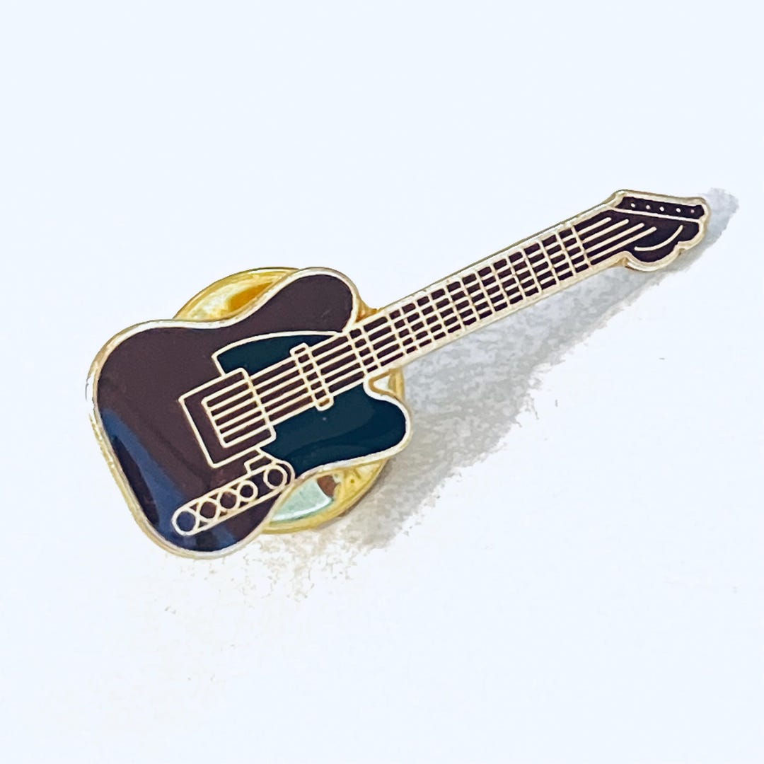 Vintage FENDER TELECASTER Brown Electric Guitar Enamel Pin, Lapel, Hat ...