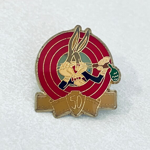 Vintage BUGS BUNNY 50th Birthday Lapel Pin, Enamel Pi… - Gem