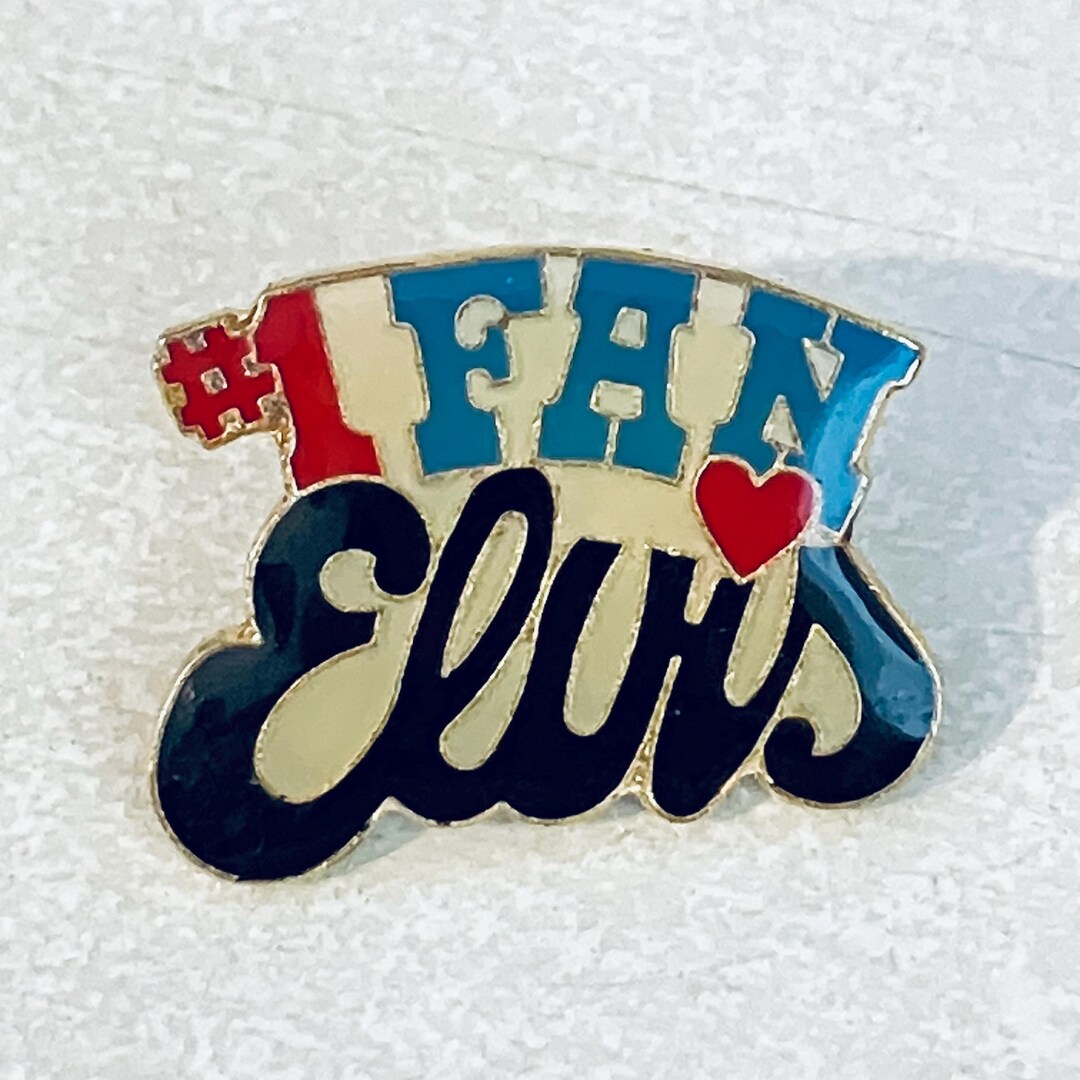 Vintage ELVIS PRESLEY 1 FAN Pin, Enamel Pin, Lapel, Hat, Pinback, Music ...