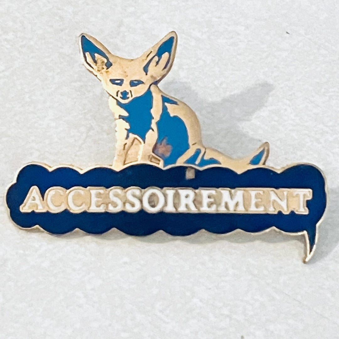Vintage FENNEC FOX French Lapel Pin, Enamel Pin, Pinback, Hat Pin ...