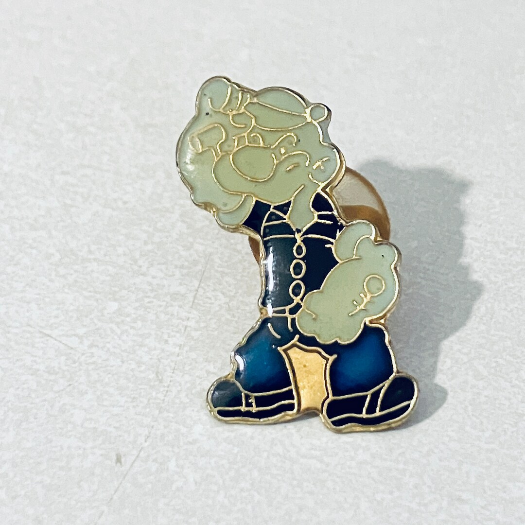 Vintage POPEYE Lapel Pin, Enamel Pin, Pinback, Hat Pin, Olive Oyl ...