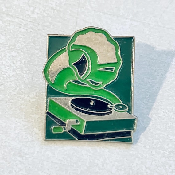 Vintage RECORD PLAYER TURNTABLE Lapel Pin, Enamel Pin… - Gem