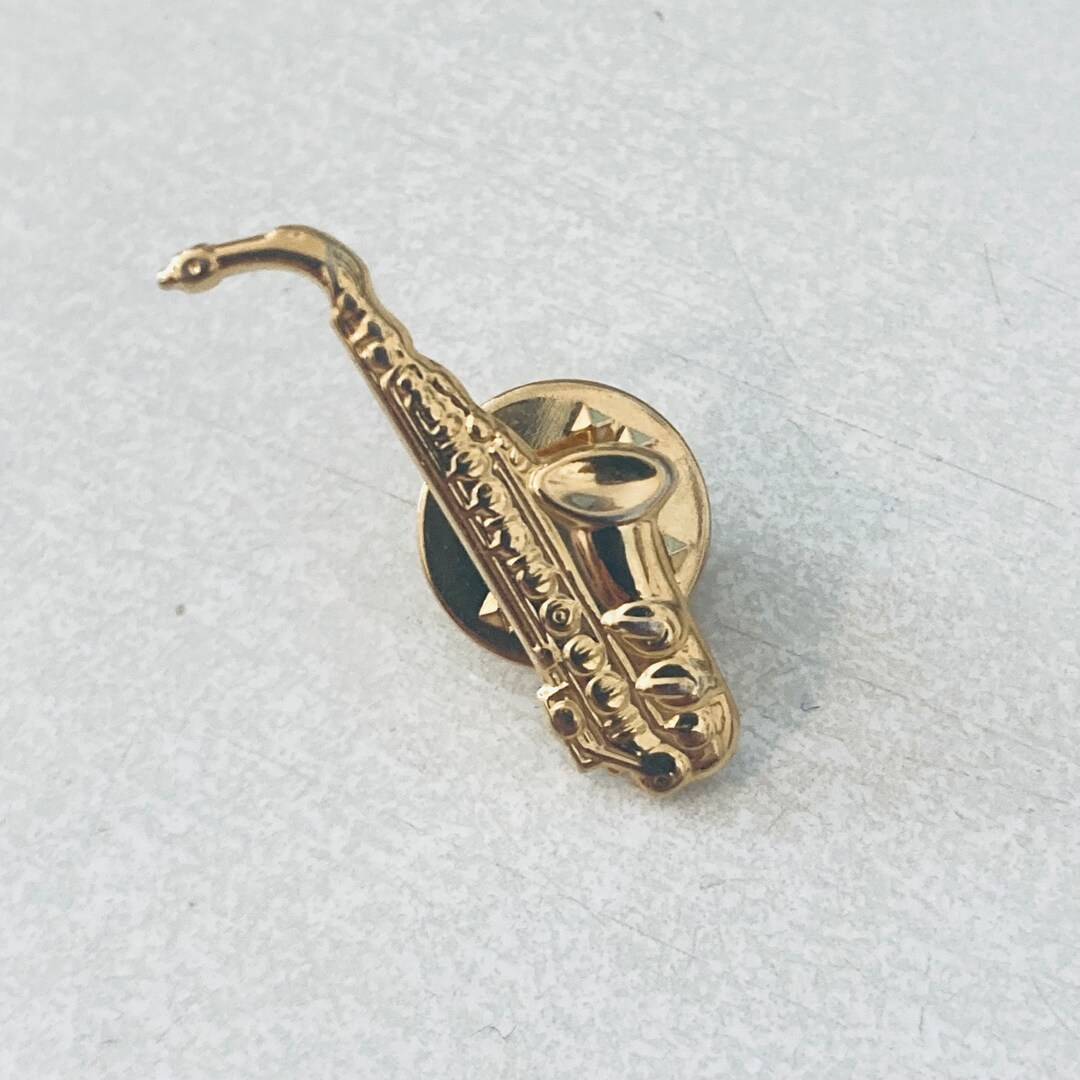 Vintage SAXOPHONE Lapel Pin, Enamel Pin, Pinback, Hat Pin, Sax, Jazz ...