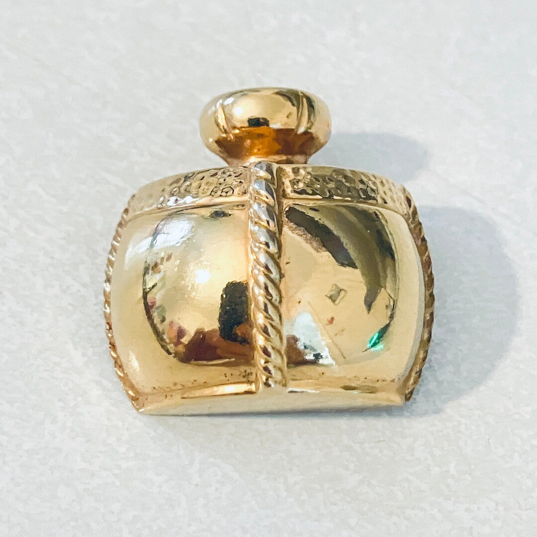 Vintage YSL 90s Perfume Bottle Brooch, Gold Lapel Pin, Champagne, 80s ...