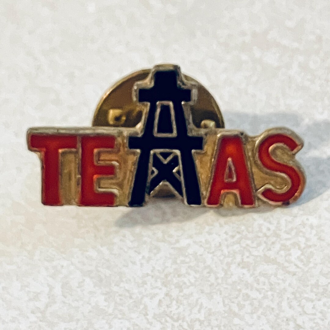 Vintage TEXAS OIL Lapel Pin, Lone Star, Enamel Pin, Pinback, Hat Pin ...