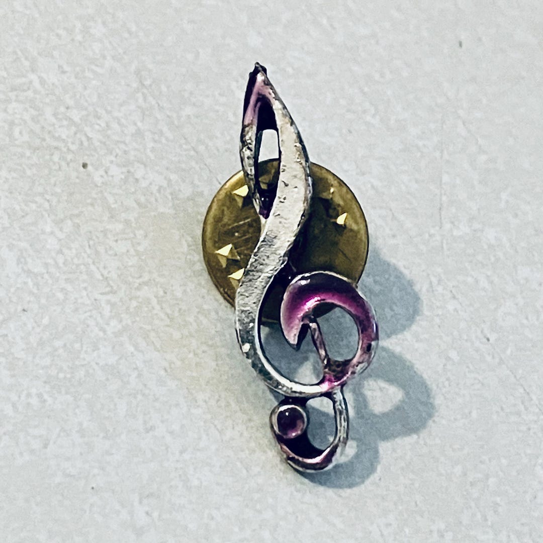 Vintage G CLEF Symbol Lapel Pin, Enamel Pin, Pinback, Hat Pin, 80s, 70s ...