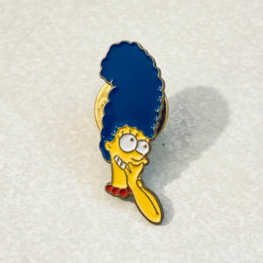Vintage MARGE SIMPSON Giggling Lapel Pin, Enamel Pin, Pinback, Hat Pin ...