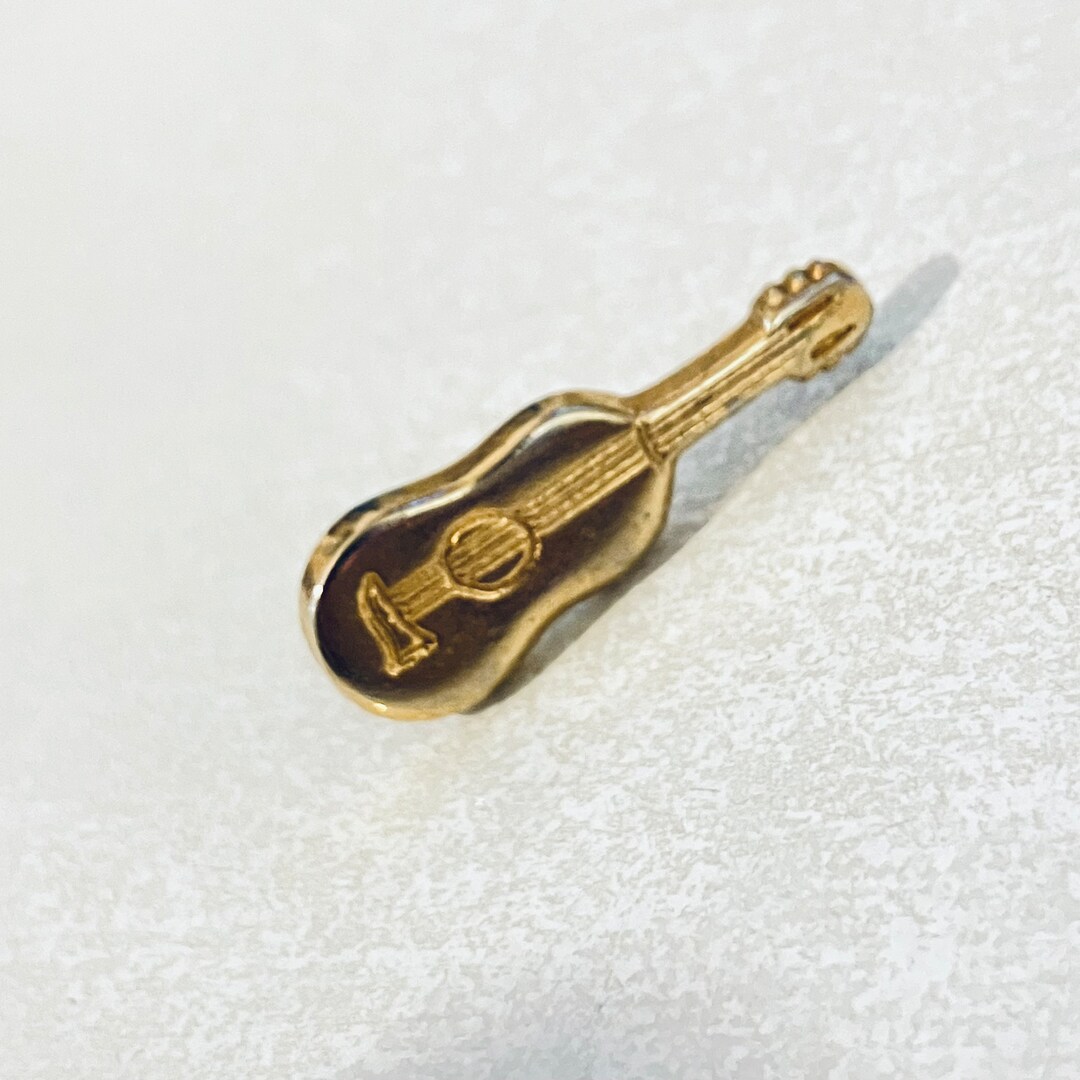 Vintage Gold Acoustic Guitar Lapel Pin, Enamel Pin, Pinback, Hat Pin ...