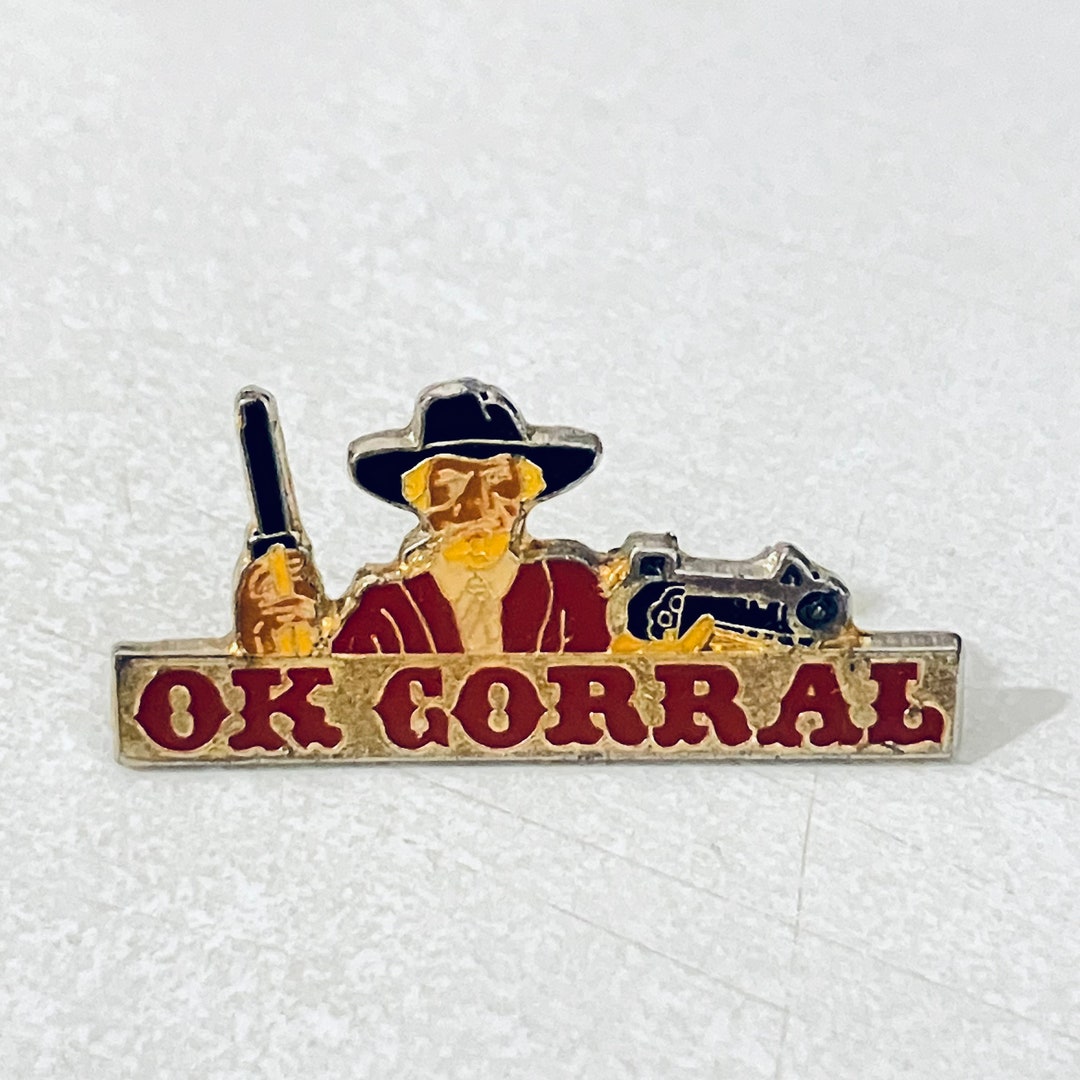Vintage OK CORRAL Lapel Pin, Lone Star, Enamel Pin, Pinback, Hat Pin ...