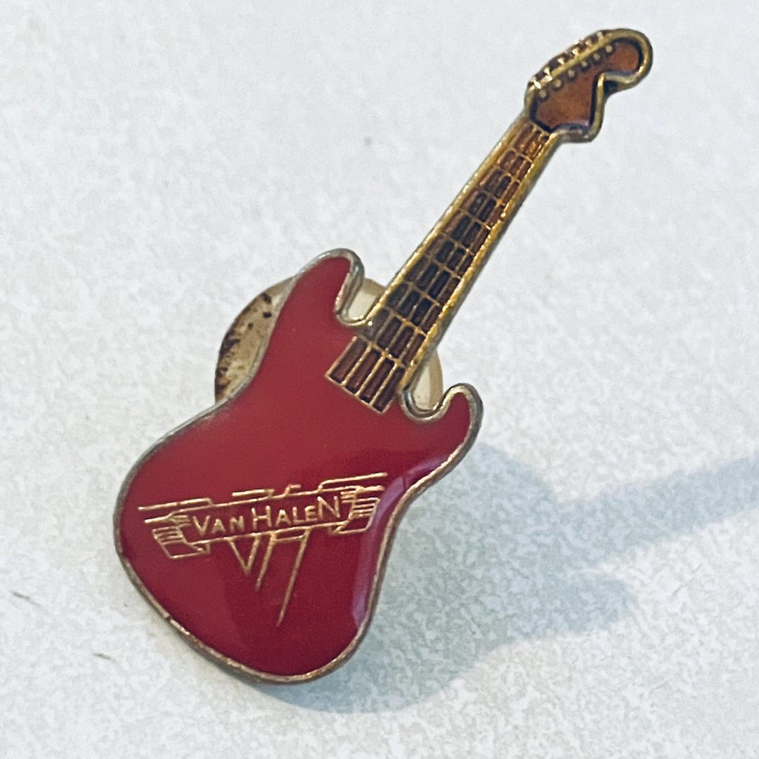 Vintage VAN HALEN Guitar Lapel Pin, Enamel Pin, Pinback, Hat Pin ...