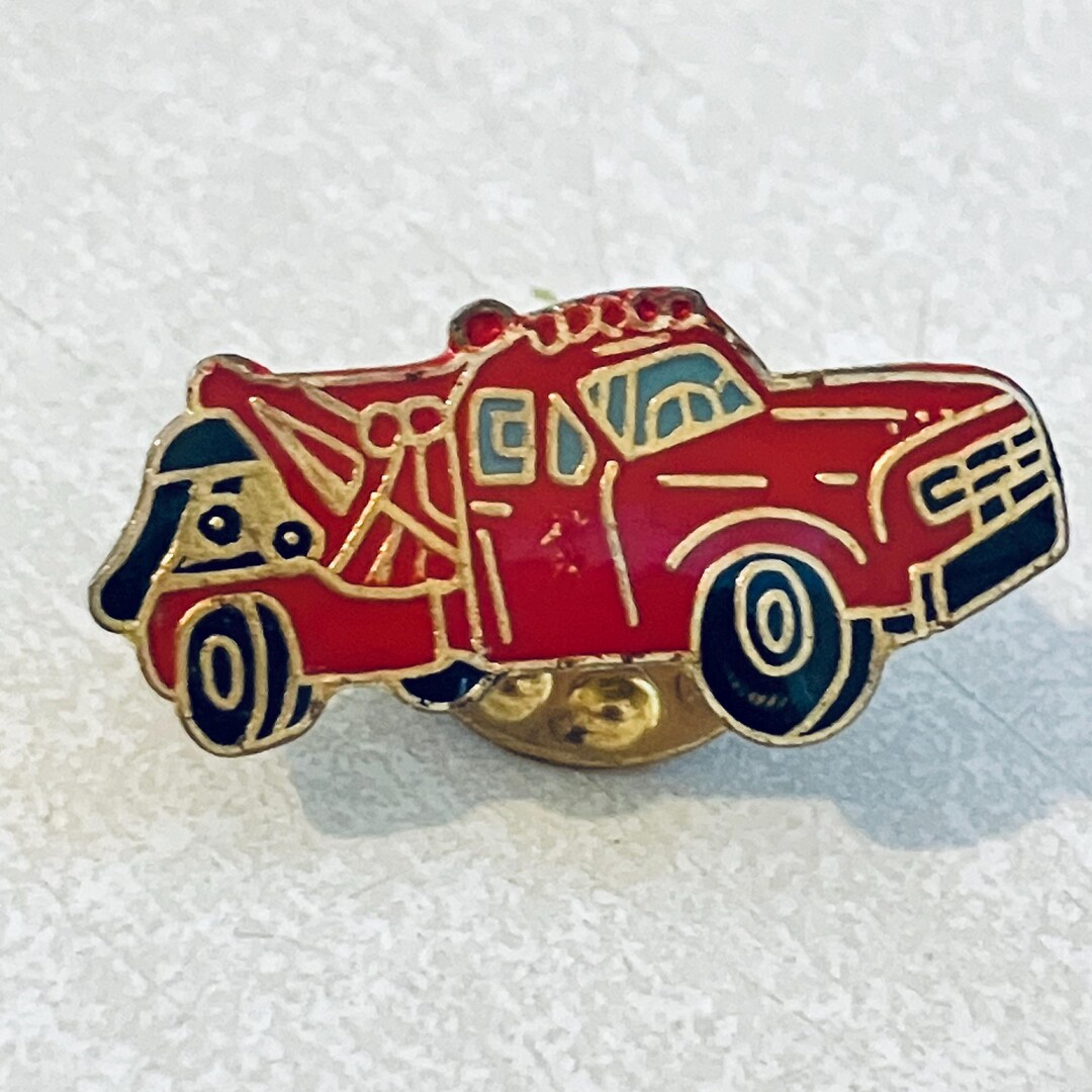 Vintage Red TOW TRUCK Lapel Pin, Enamel Pin, Pinback, Hat Pin, Classic ...