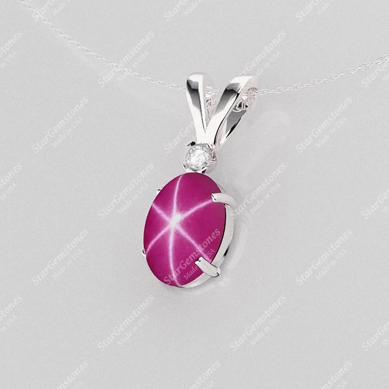 Sterling Ruby Pendant - Etsy