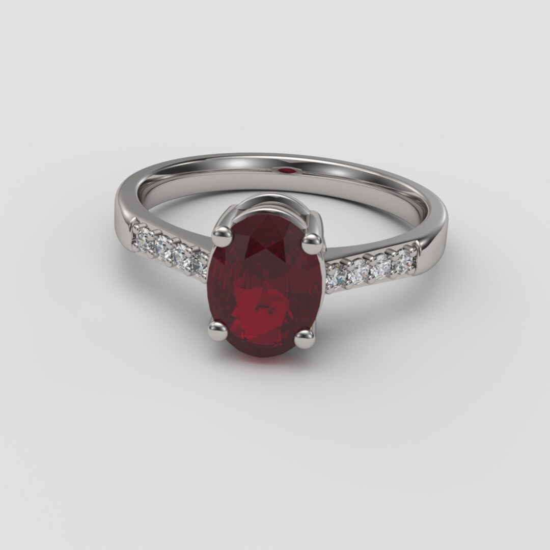 Ruby Ring Sterling Silver 925 / Engagement Gemstone Ring for Women - Etsy