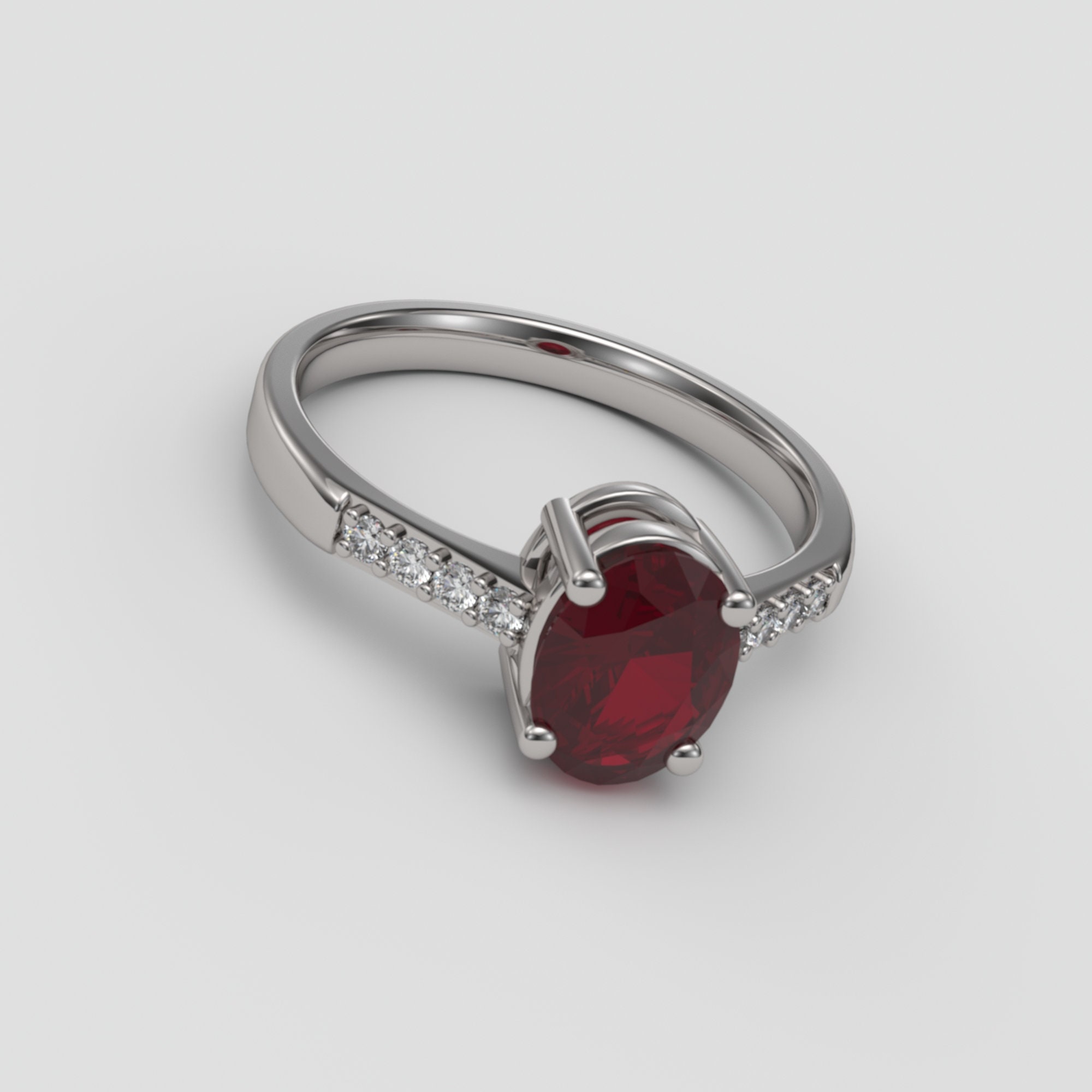 Ruby Ring Sterling Silver 925 / Engagement Gemstone Ring for - Etsy