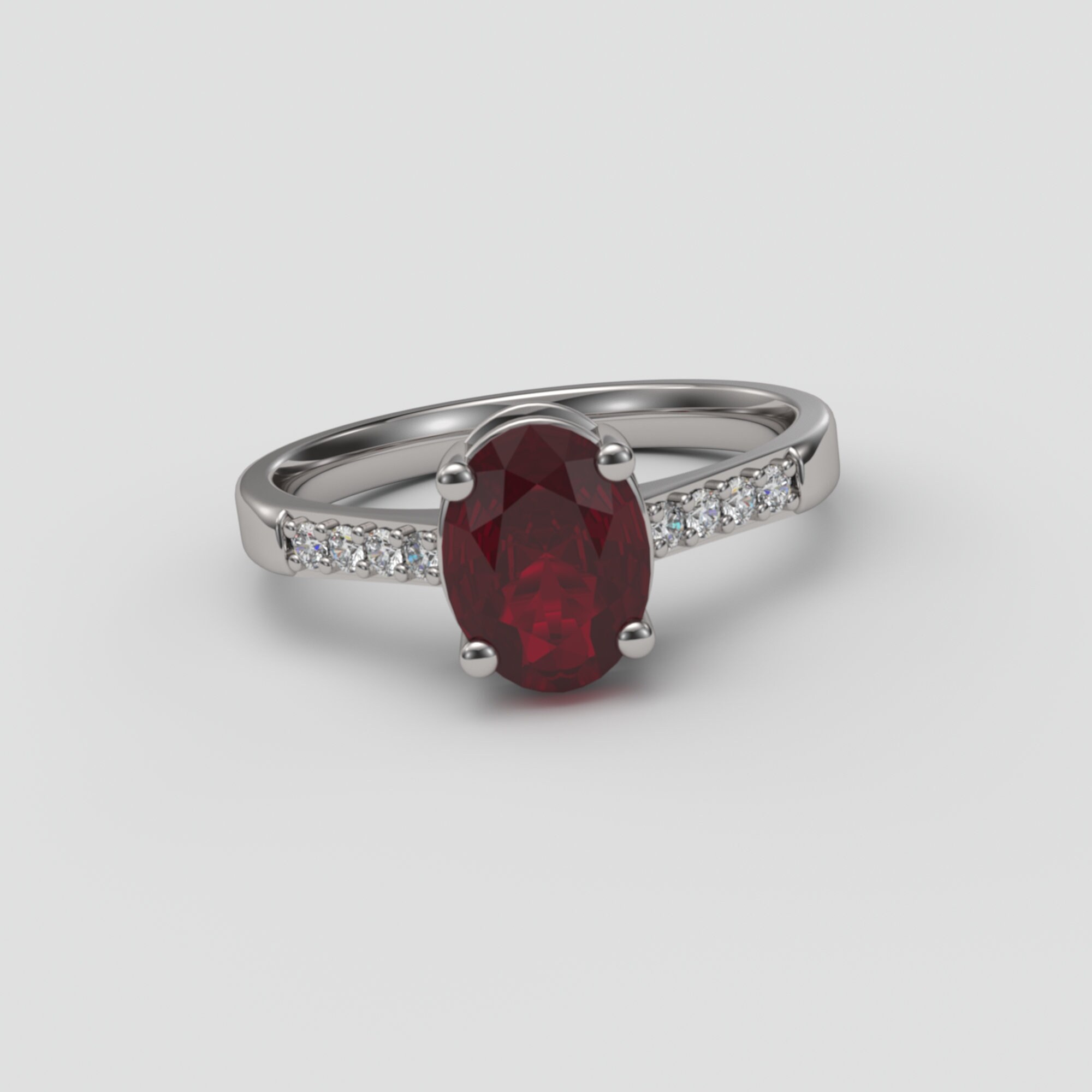 Ruby Ring Sterling Silver 925 / Engagement Gemstone Ring for - Etsy