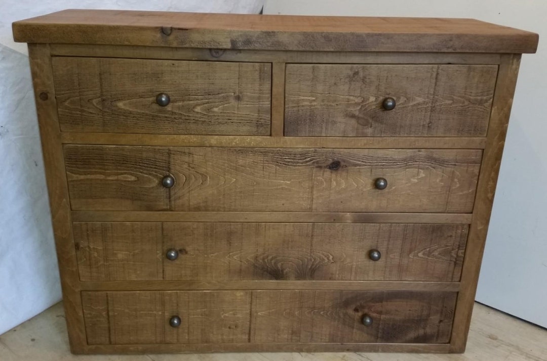Rustic Plank Furniture New Real Solid Wood Chest of Drawers - Etsy UK