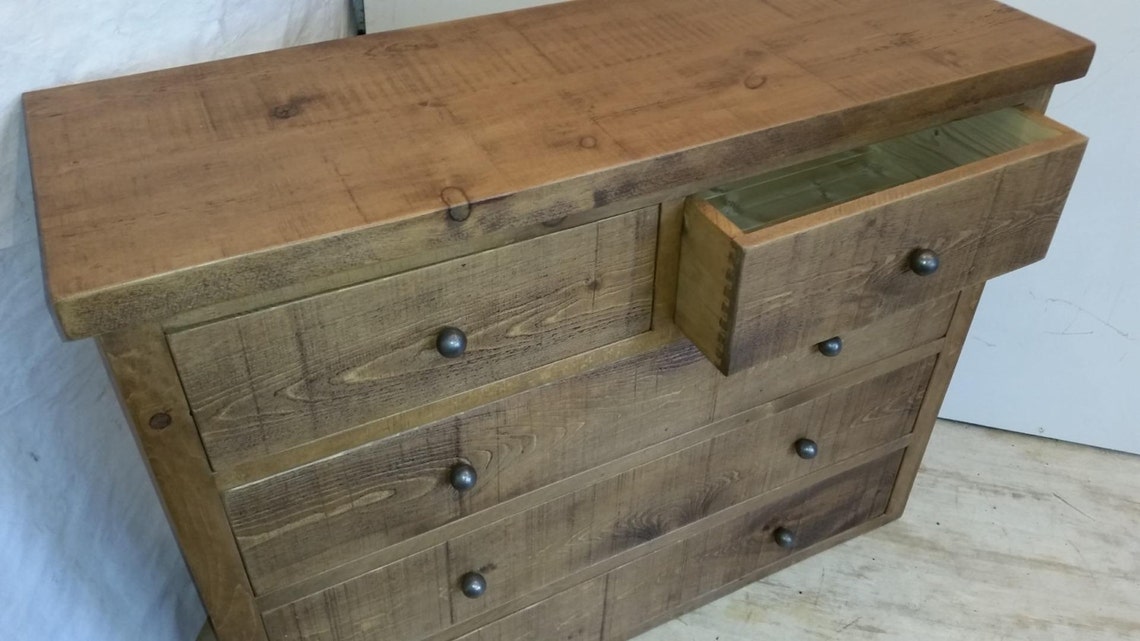 Rustic Plank Furniture New Real Solid Wood Chest of Drawers - Etsy UK