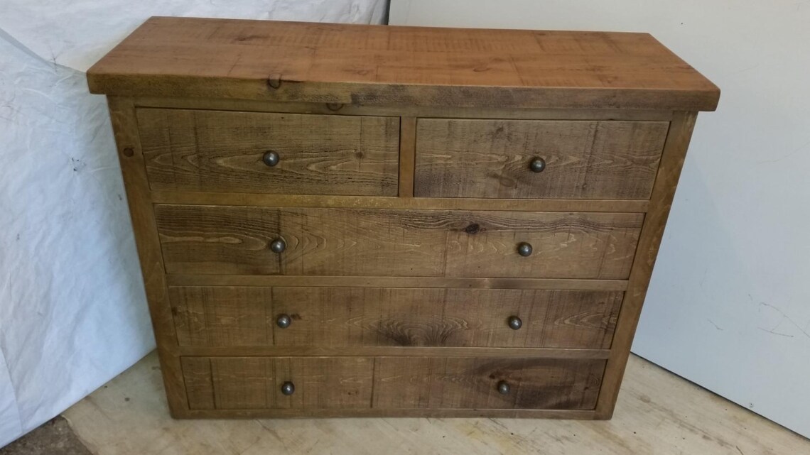 Rustic Plank Furniture New Real Solid Wood Chest of Drawers - Etsy UK
