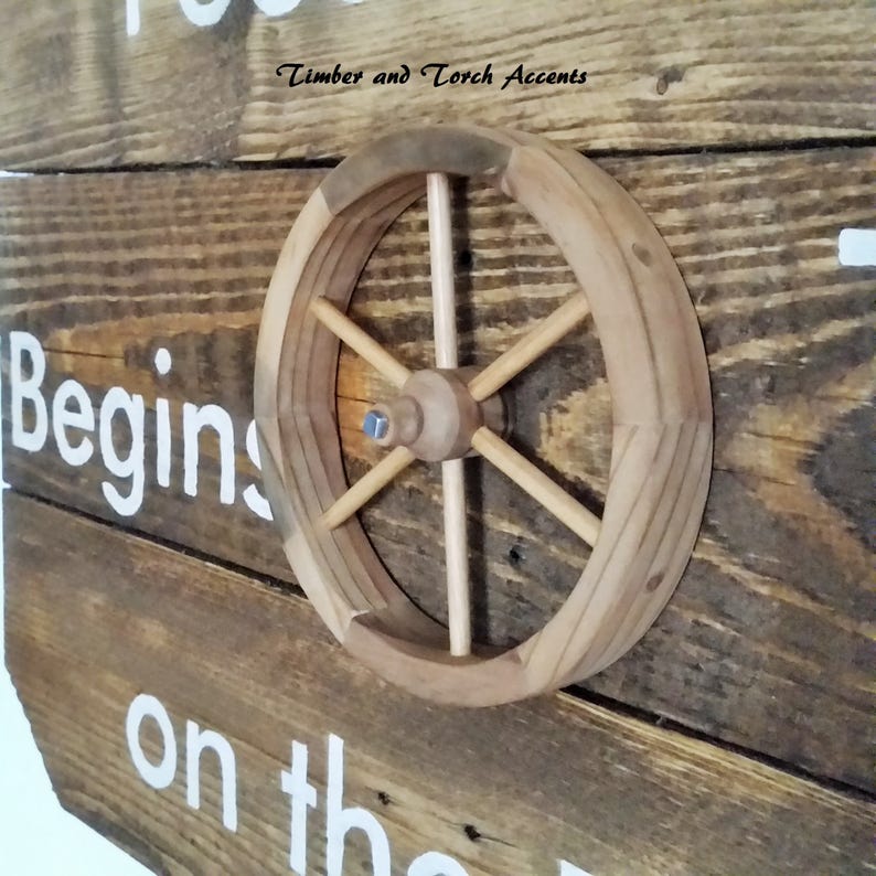 Wagon wheel sign Wood sign Farm house decor Wagon wheel | Etsy