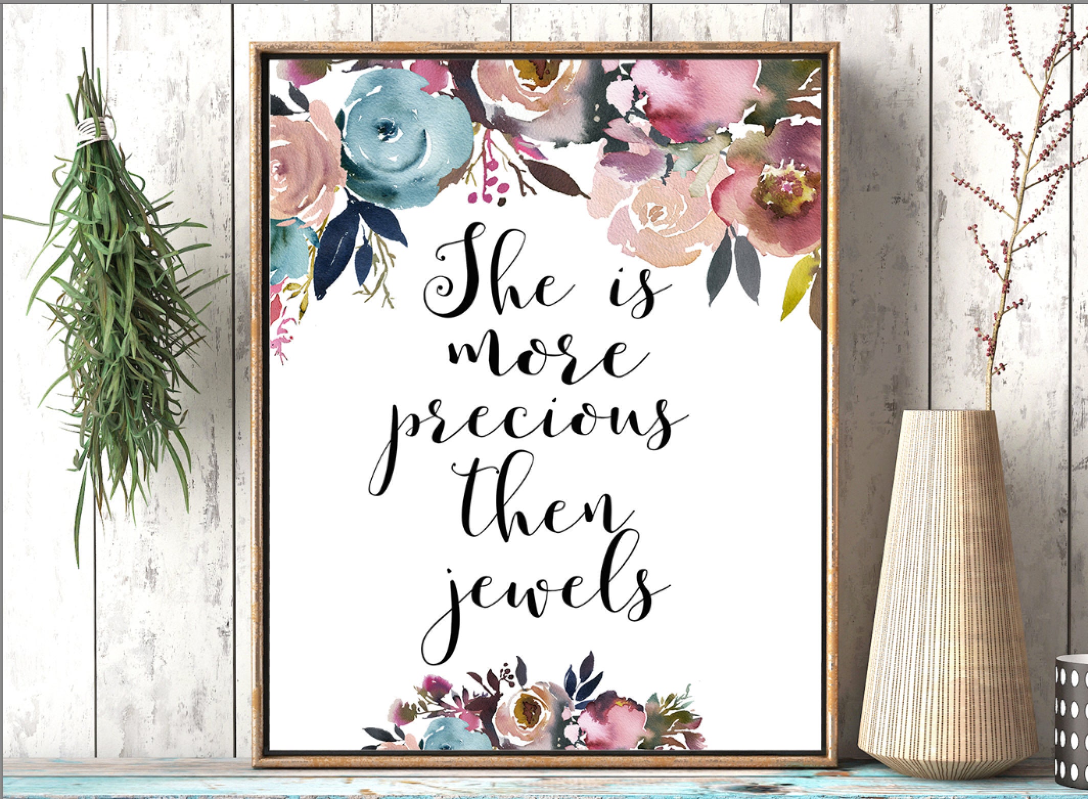 She Is More Precious Than Jewels Proverbs 315 Bible Verse Etsy