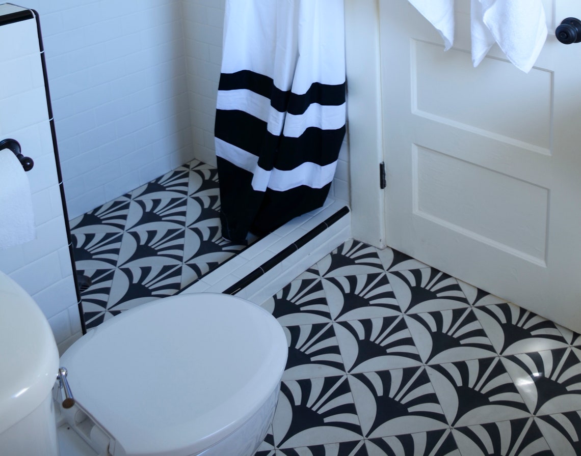 Cement Tile- Sunrise Style // 8 Inch Square Tile Set // 12 Piece Set ...