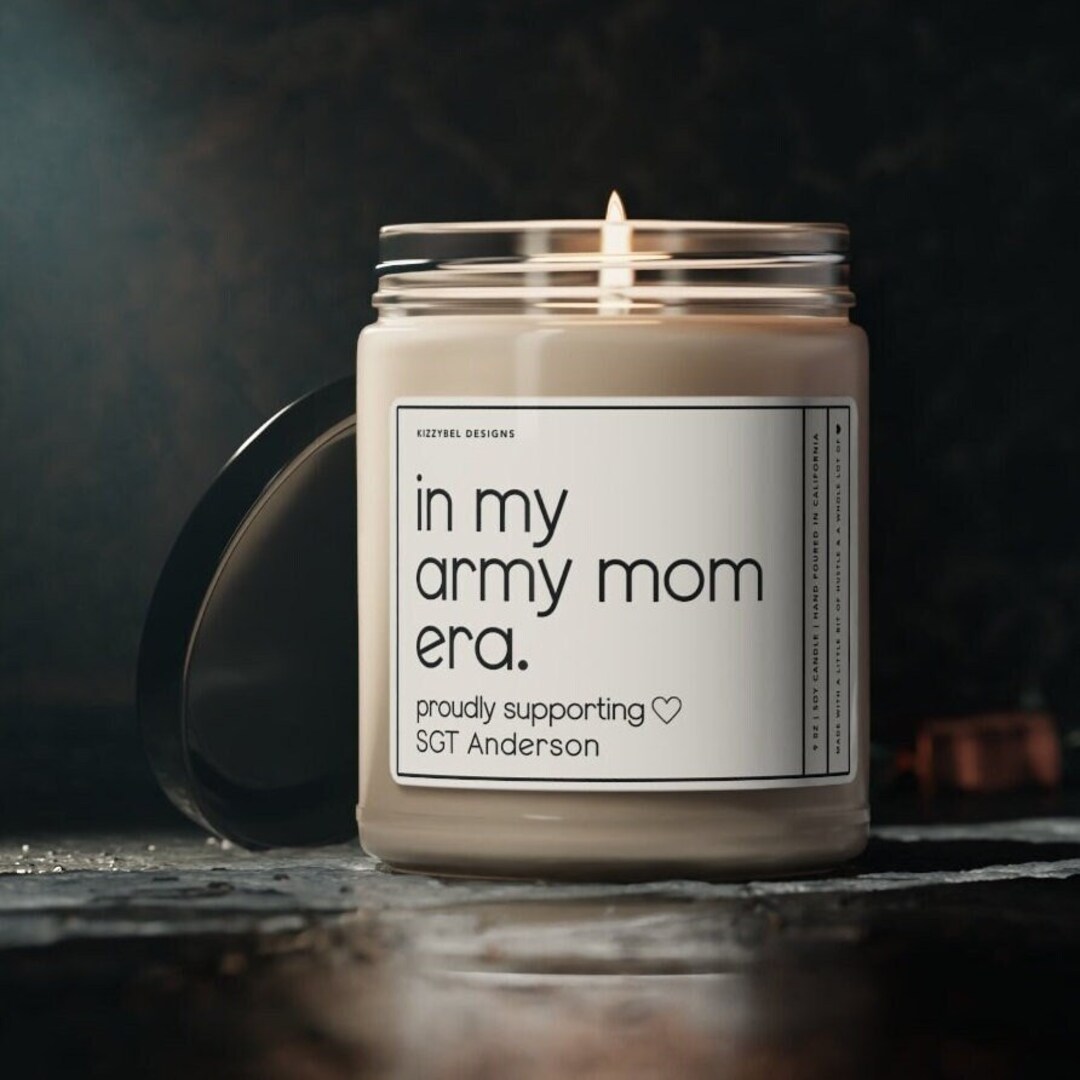 Personalized Army Mom Gift, in My Army Mom Era Candle, Custom Gift for ...