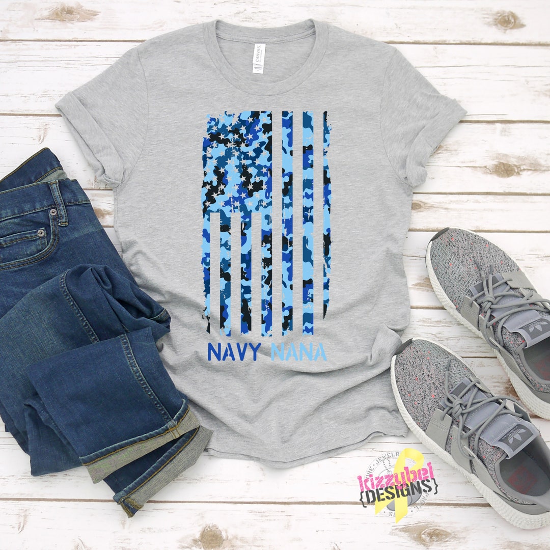 Navy Nana Flag Shirt, US Navy Grandma Gifts, Grandmother Tees ...