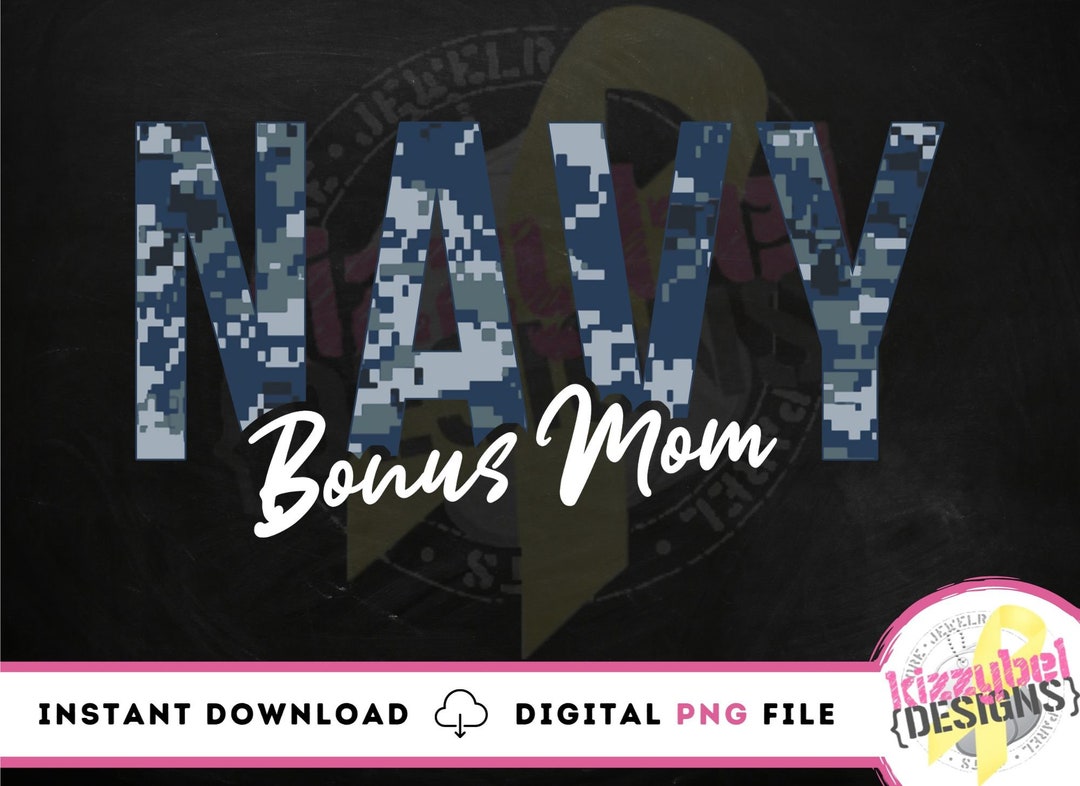Digital Navy Bonus Mom PNG File Digital Download Digital - Etsy
