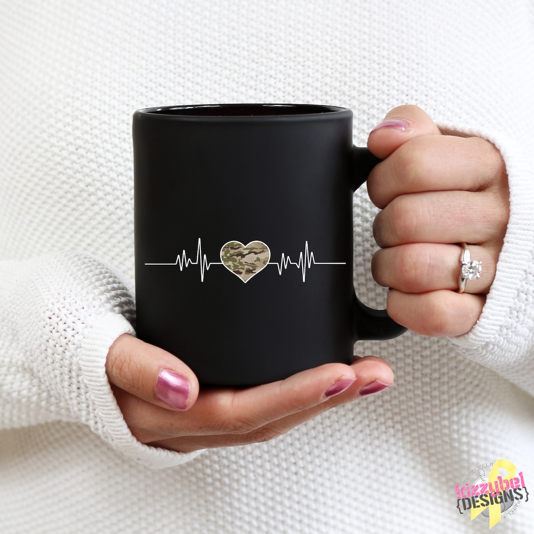 Heartbeat Army OCP Heart Mug Army Mugs Cute Army Wife Gift - Etsy