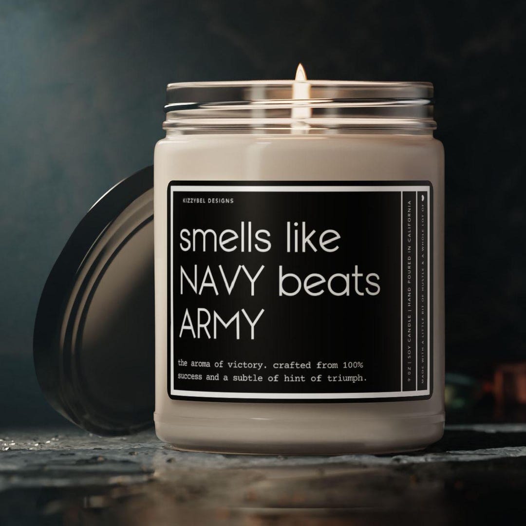 Smells Like Navy Beats Army Candle, Americas Game Candle, Football ...