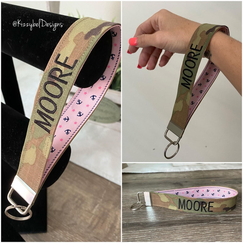 Navy Keychain Military Key Fob Last Name Uniform Tag | Etsy