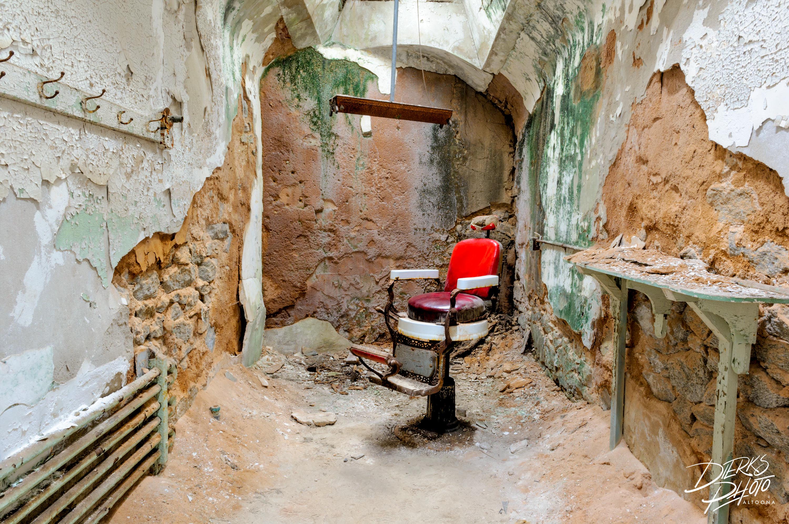Barber Shop Chair in Prison Cell at Eastern State Penitentiary in ...