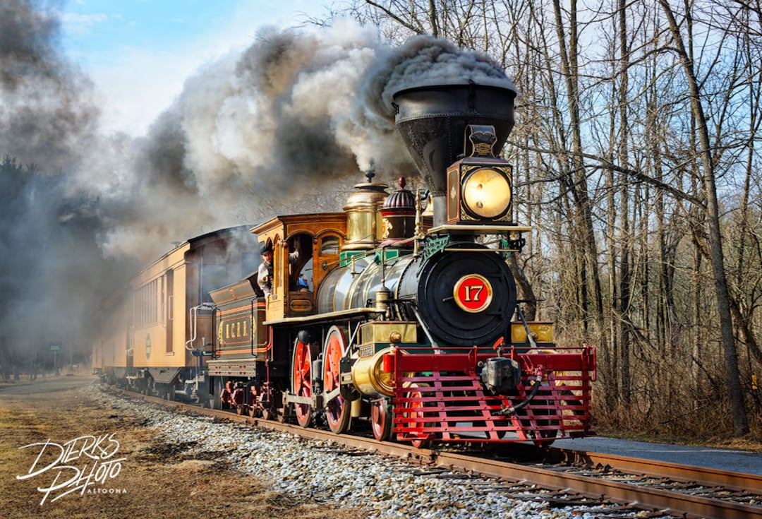 Northern Central Railway #17, Vintage Steam Railroad Photo, Train Gift ...